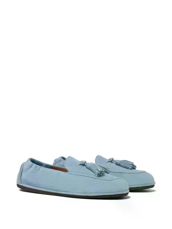 SCAROSSO Anais Suede Loafers - Blue