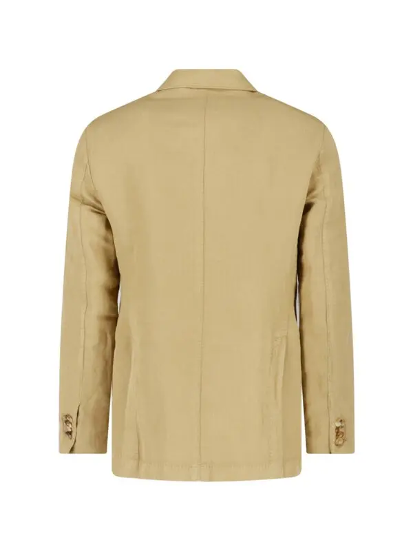 Boglioli Double-breasted Suit In Cotton And Linen - Beige