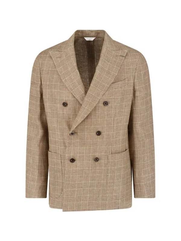 Boglioli Double-breasted Linen Blazer - Multi