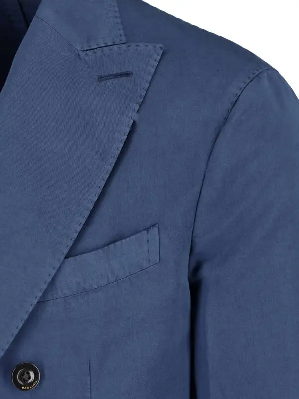 Boglioli Double-breasted Cotton And Silk Blazer - Blue
