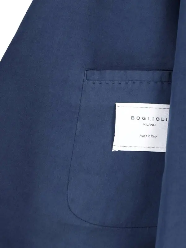 Boglioli Double-breasted Cotton And Silk Blazer - Blue