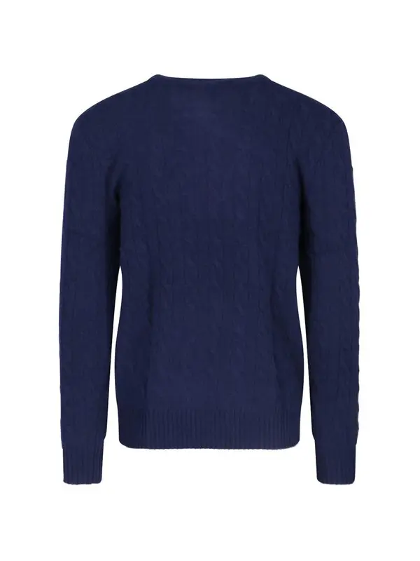 Polo Ralph Lauren Cable Knit Logo Sweater - Blue