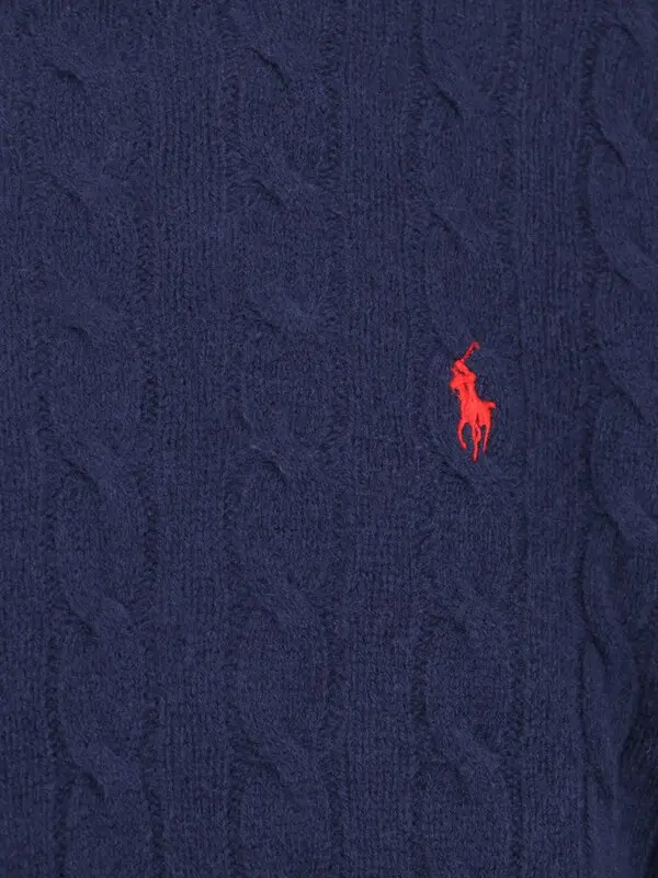 Polo Ralph Lauren Cable Knit Logo Sweater - Blue