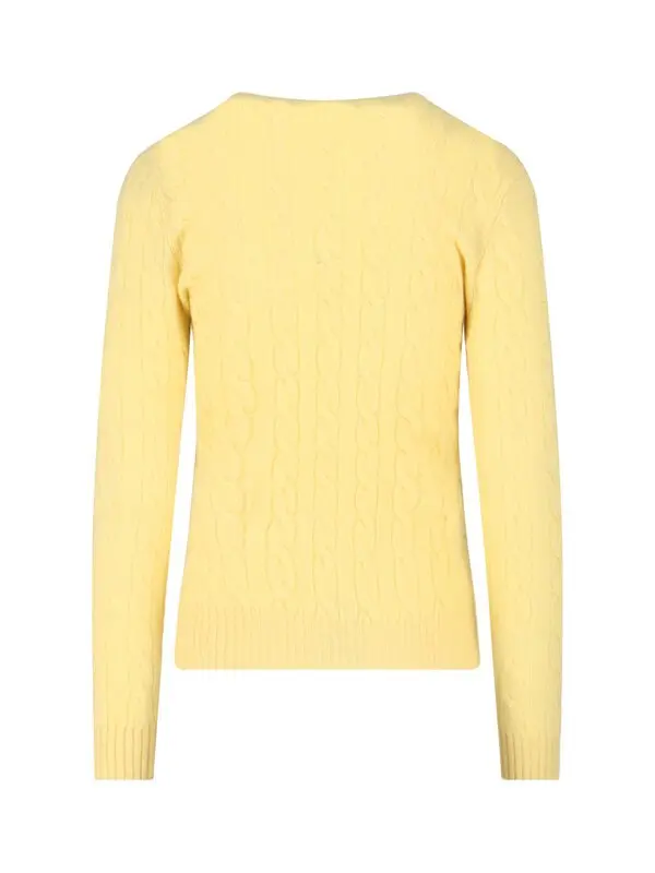 Polo Ralph Lauren Cable Knit Logo Sweater - Yellow