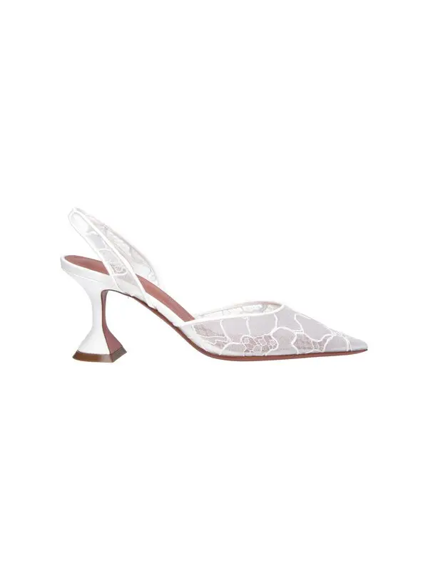 Amina Muaddi Holli 95 Slingback Pumps - White