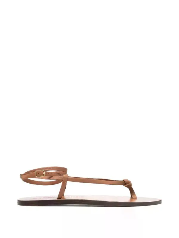 Manebí Knotted Strap Flat Sandals - Brown
