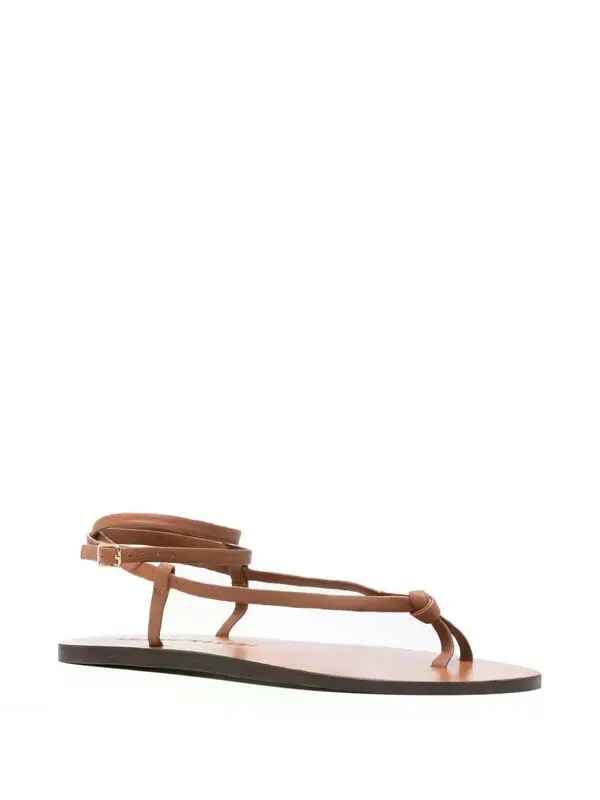 Manebí Knotted Strap Flat Sandals - Brown