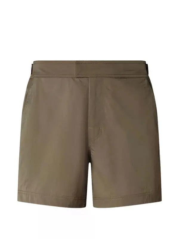Zegna Road Brand Mark Swim Trunks - Brown