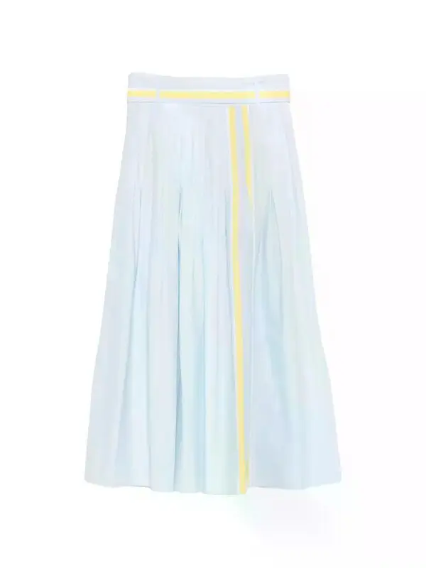 Akris Belted Striped Midi Skirt