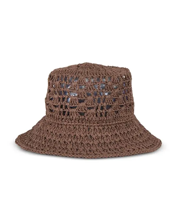 Eugenia Kim Jonah Twisted Crochet Packable Bucket Hat - Chocolate