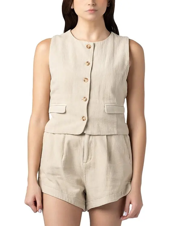 Blanknyc Cotton Linen Vest