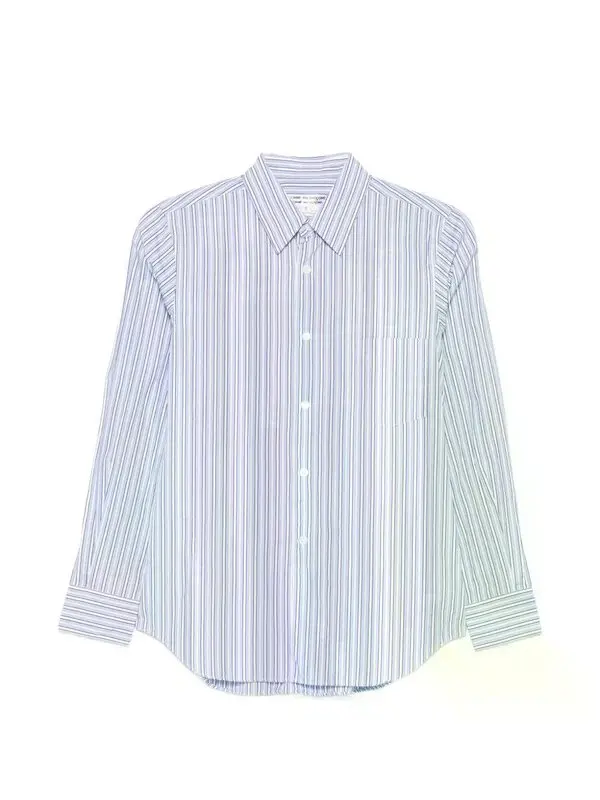 Comme Des Garçons Striped Chest-pocket Shirt - Blue