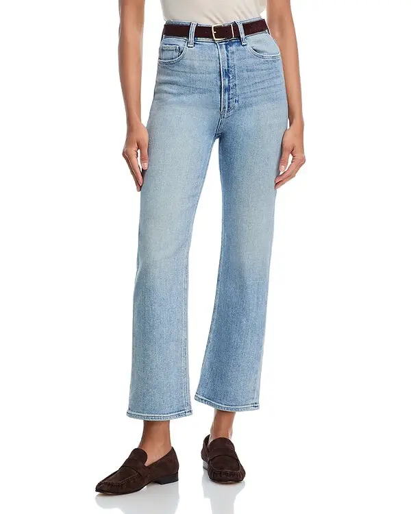 Paige Stevie High Rise Ankle Straight Jeans - Lisbon Light