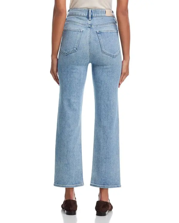 Paige Stevie High Rise Ankle Straight Jeans - Lisbon Light