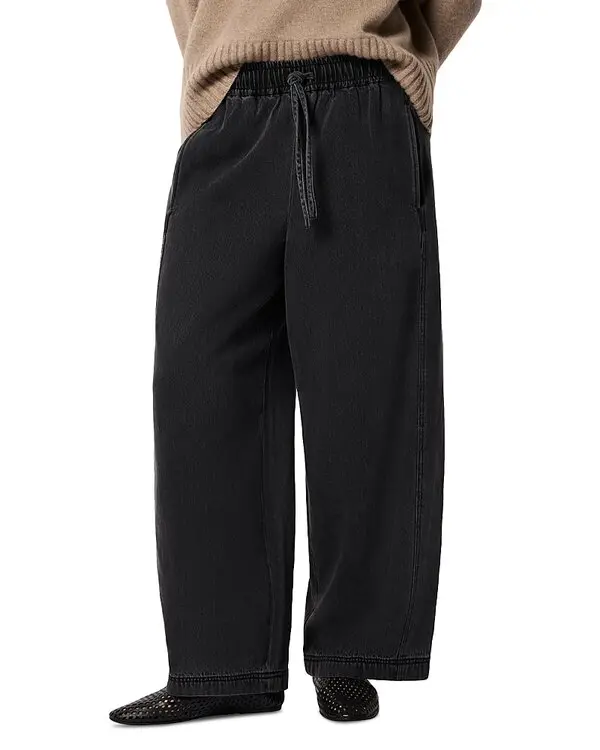 Whistles Petites Casual Denim Barrel Trousers - Washed Black