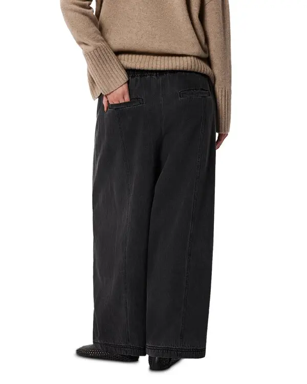 Whistles Casual Denim Barrel Trousers - Washed Black