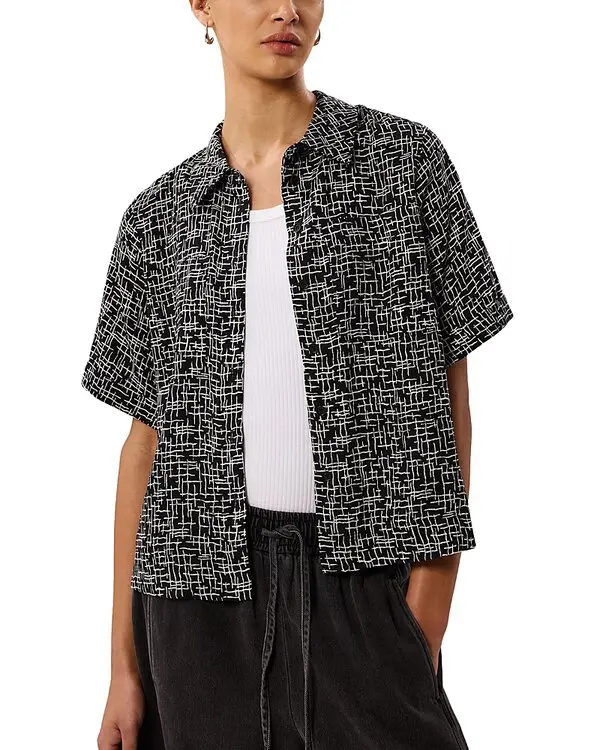 Whistles Woven Grid Shirt - Black/multi