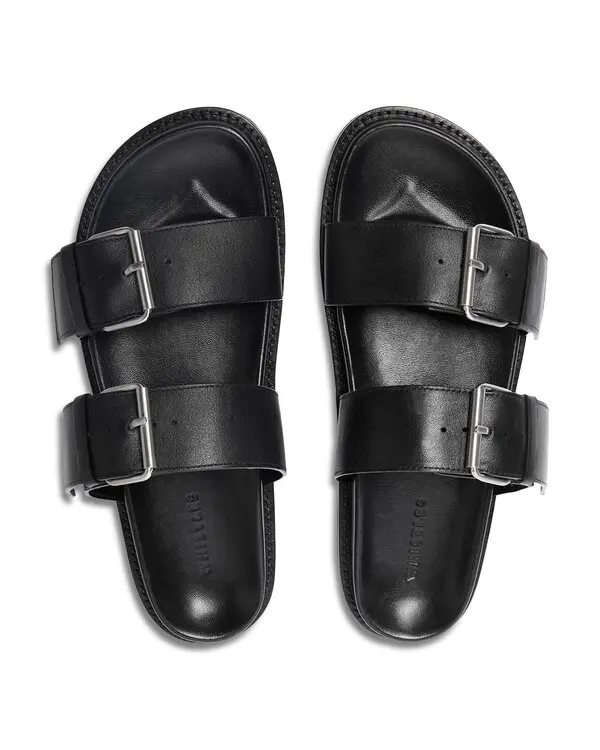 Whistles Leather Double Buckle Slides