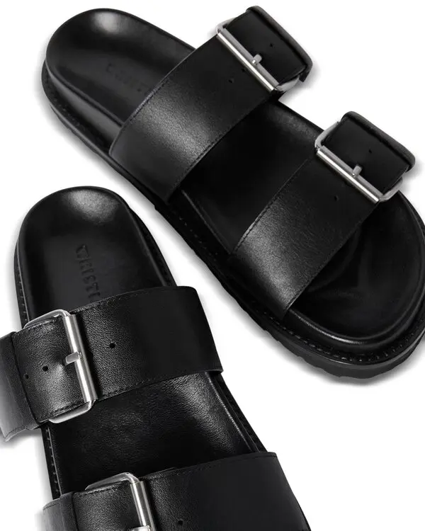 Whistles Leather Double Buckle Slides