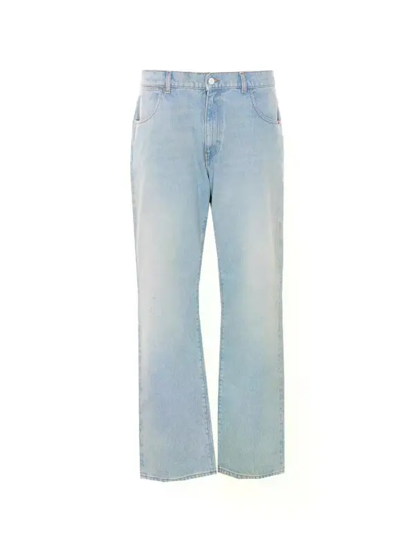 AMISH James Logo Wide Jeans - Blue