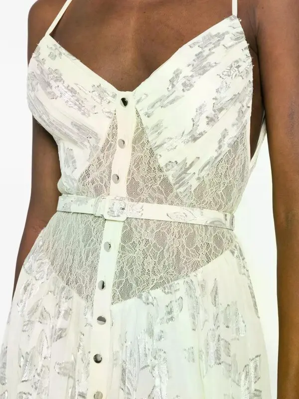 SELF-PORTRAIT Metallic Floral-pattern Maxi Dress