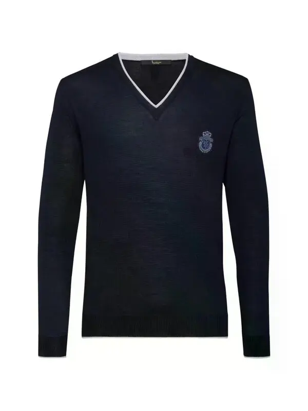 BILLIONAIRE Miguel V-neck Sweater - Blue