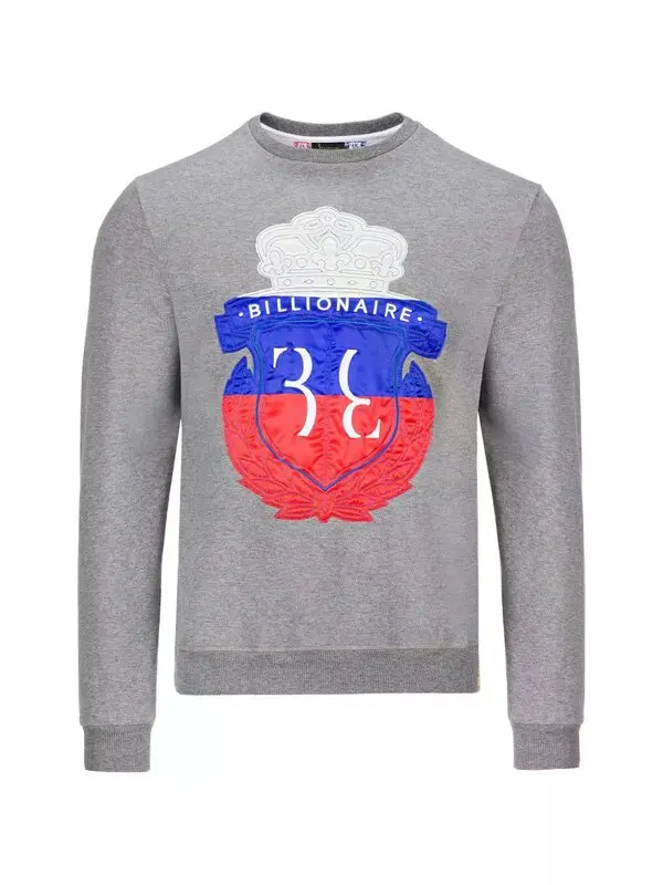 BILLIONAIRE Crest Embroidered Sweatshirt - Grey