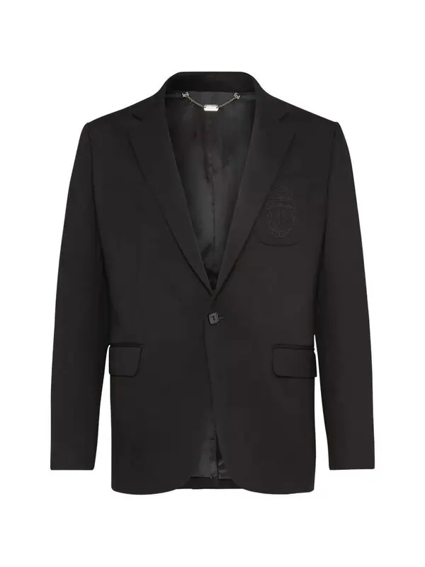 BILLIONAIRE Embroidered Blazer - Black