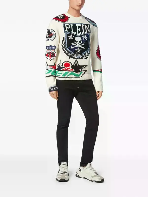 Philipp Plein Patches Round-neck Sweater
