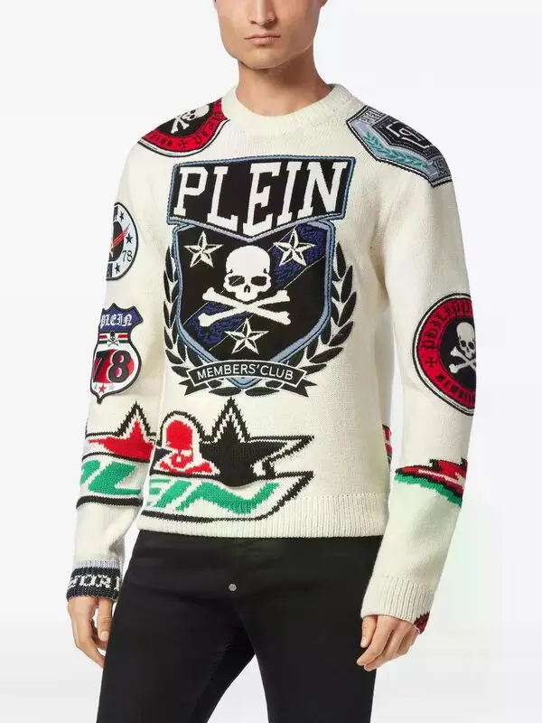 Philipp Plein Patches Round-neck Sweater