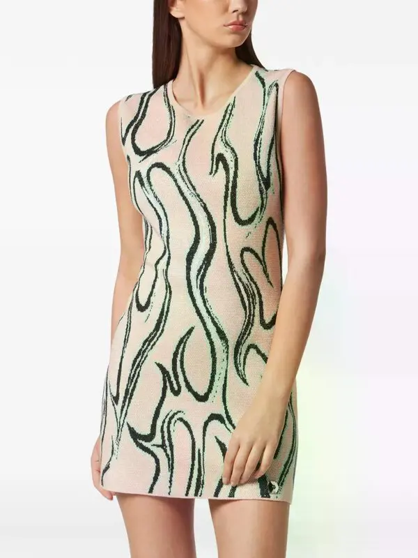 Philipp Plein Flame-pattern Knit Dress