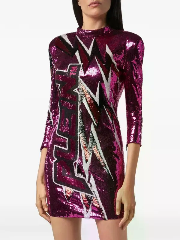Philipp Plein Open-back Sequinned Dress