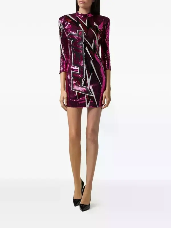 Philipp Plein Open-back Sequinned Dress