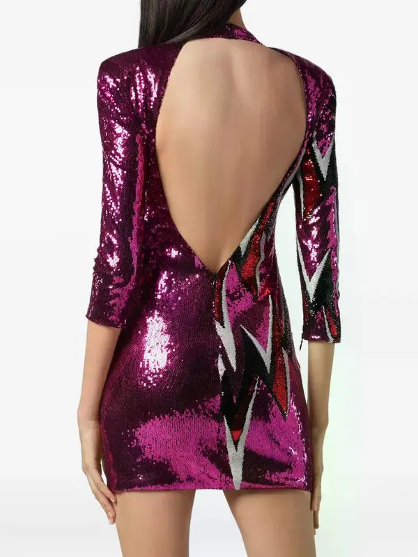 Philipp Plein Open-back Sequinned Dress