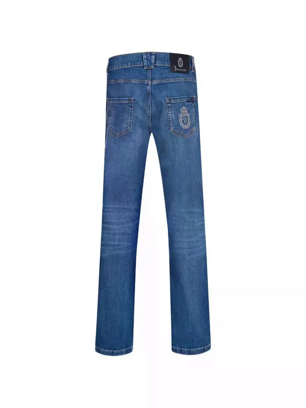 BILLIONAIRE Embroidered-logo Five-pocket Jeans - Blue