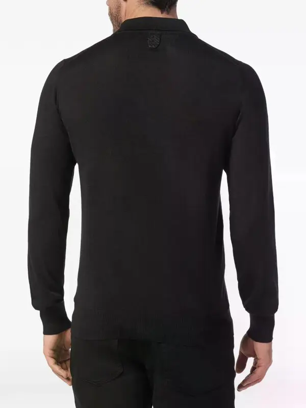 BILLIONAIRE Logo Zip-up Sweater - Black