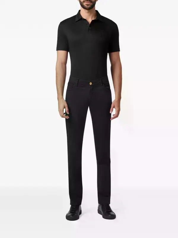BILLIONAIRE Crest-embroidered Trousers - Black