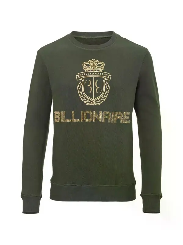 BILLIONAIRE Crystal-embellished Sweatshirt - Green