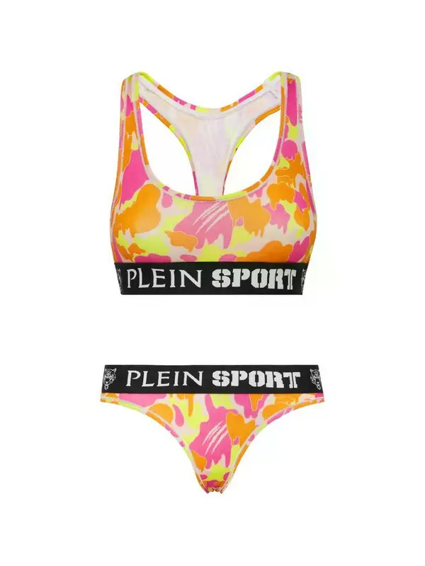 PLEIN SPORT Camouflage Print Lingerie Set - Pink