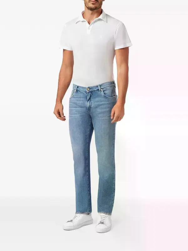 BILLIONAIRE Embroidered Straight Jeans - Blue