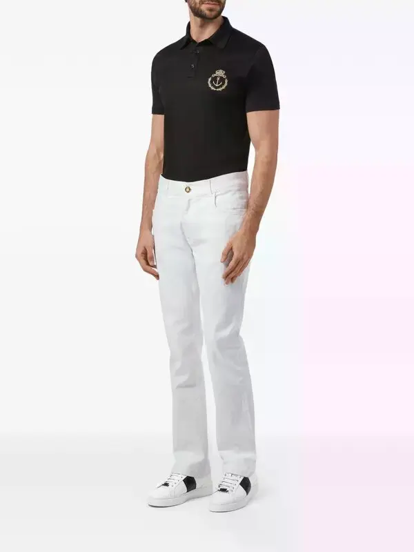 BILLIONAIRE Logo Patch Trousers - White