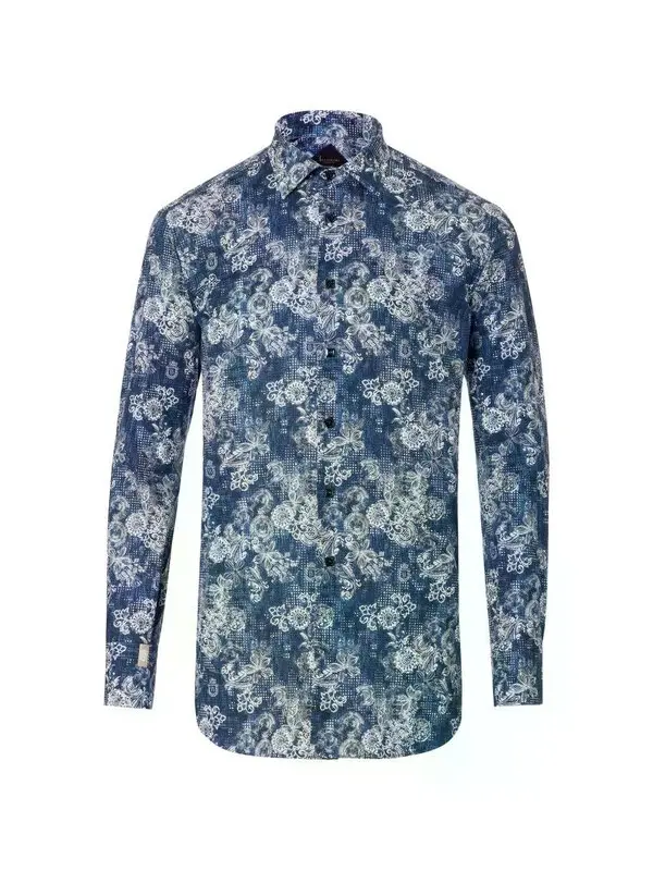 BILLIONAIRE Floral-pattern Shirt - Blue