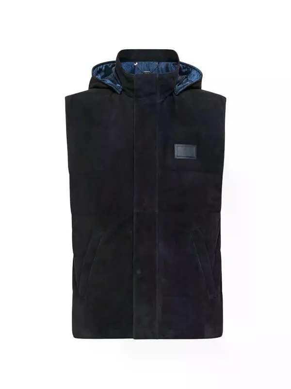 BILLIONAIRE Logo-patch Hooded Gilet - Blue