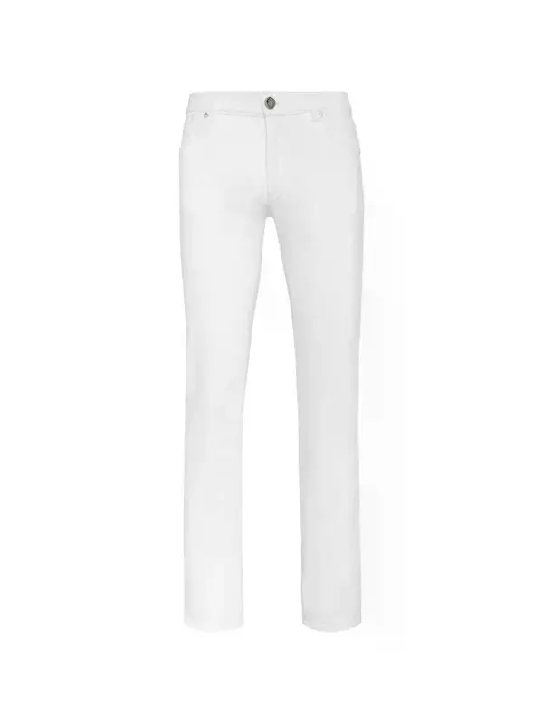 BILLIONAIRE Embroidered Straight-leg Jeans - White