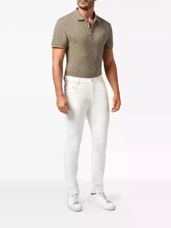 BILLIONAIRE Embroidered Straight-leg Jeans - White