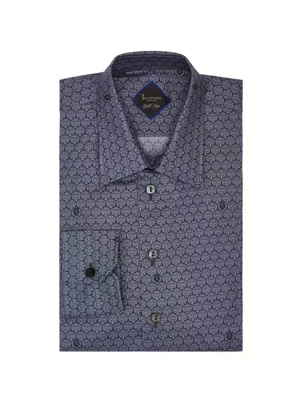 BILLIONAIRE Lion-print Button-up Shirt - Blue