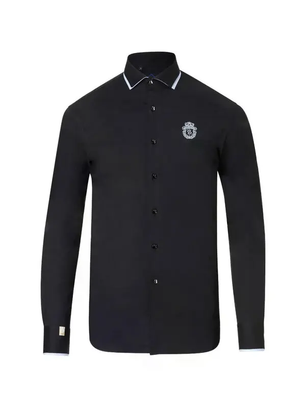 BILLIONAIRE Amede Crest-embroidered Shirt - Black