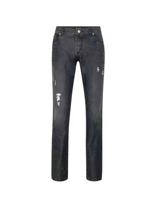 BILLIONAIRE Washed Badge Jeans - Grey
