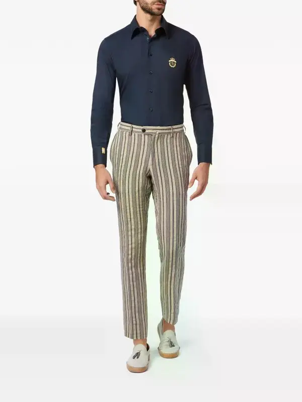 BILLIONAIRE Monogram Embroidered Shirt - Blue
