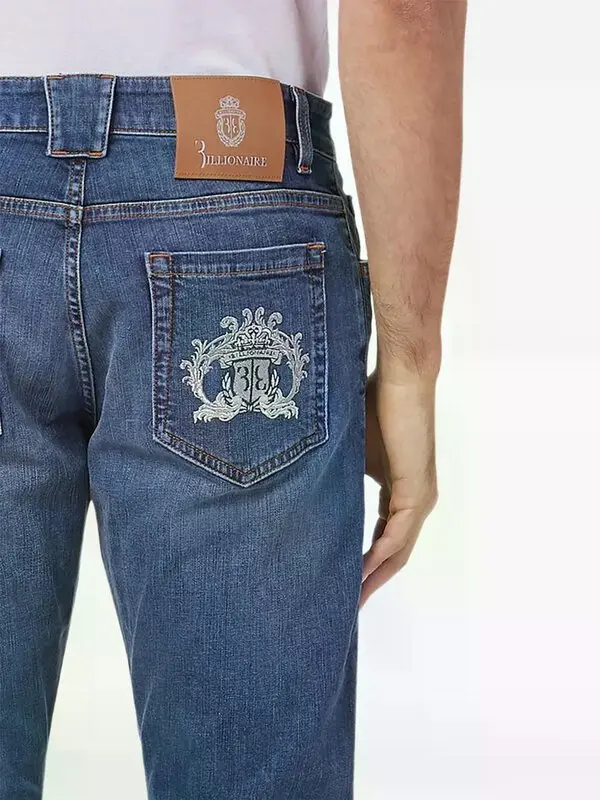 BILLIONAIRE Baroque Embroidered Straight Jeans